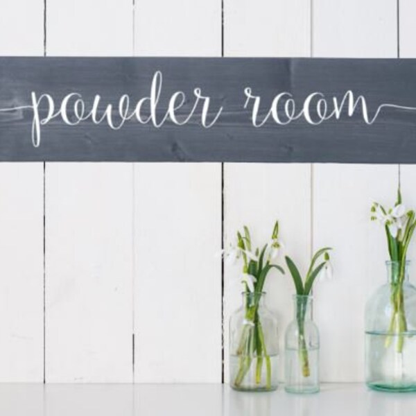 Powder Room Sign - Etsy