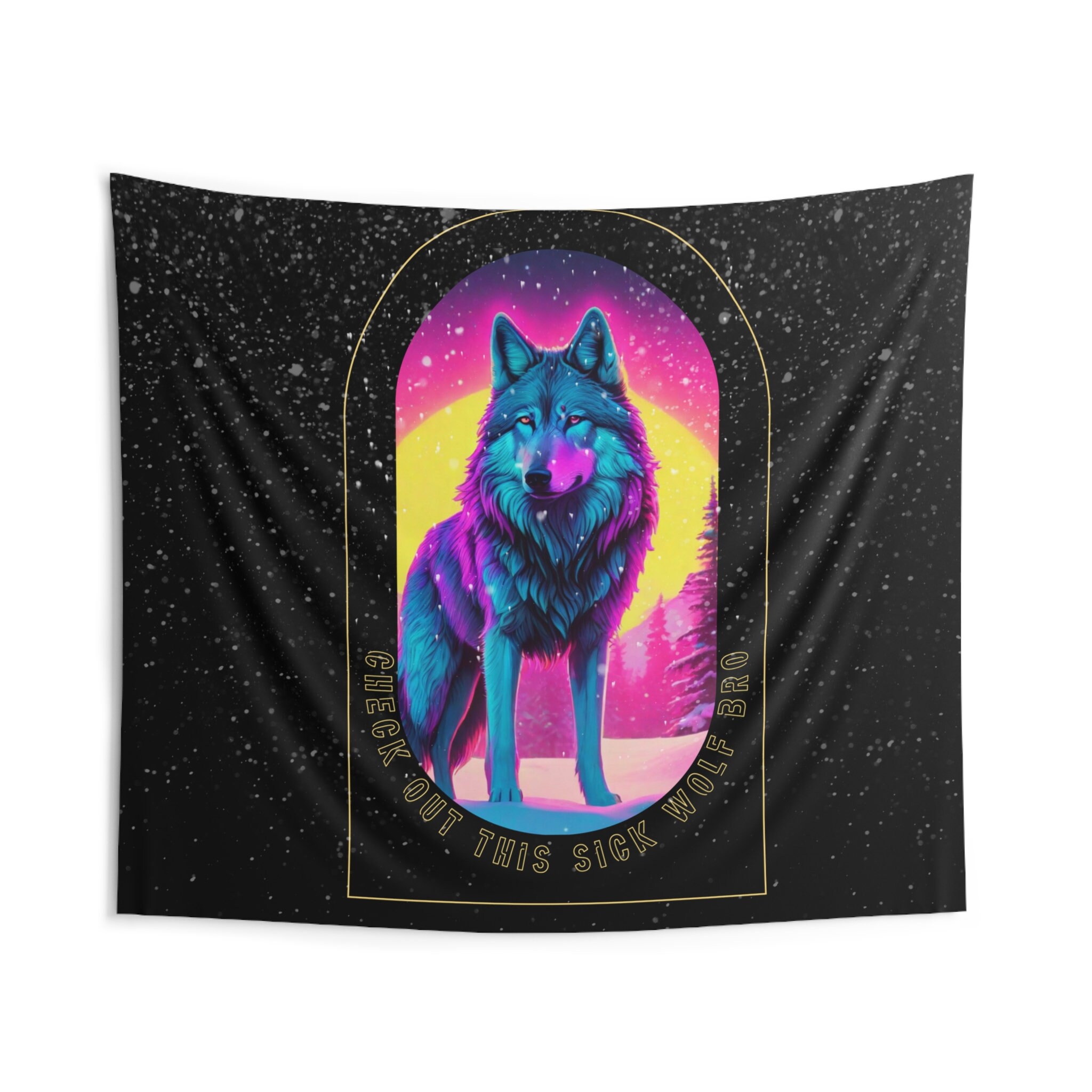 Check Out This Sick Wolf Bro Indoor Wall Tapestry - Etsy