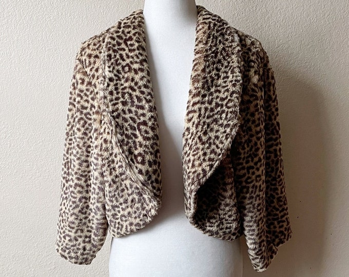 Vintage 80s/90s Glam Faux Fur Leopard Print Shrug Coat - Etsy