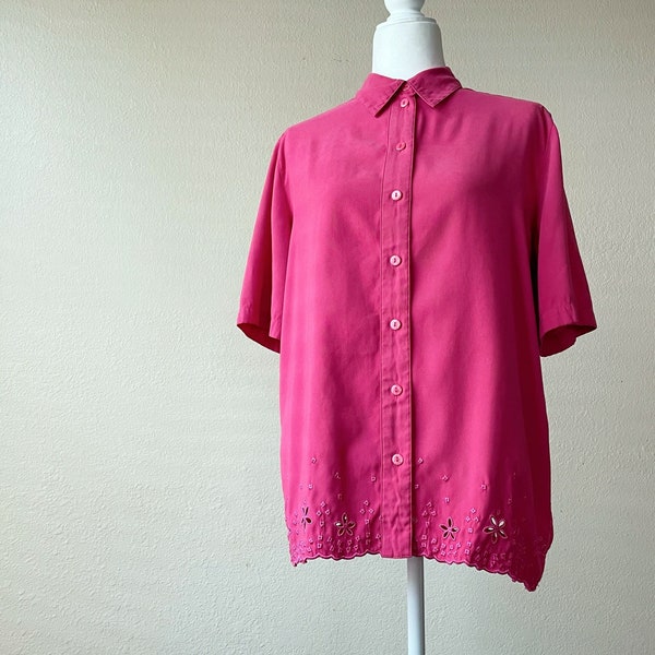 Hot Pink Button - Etsy