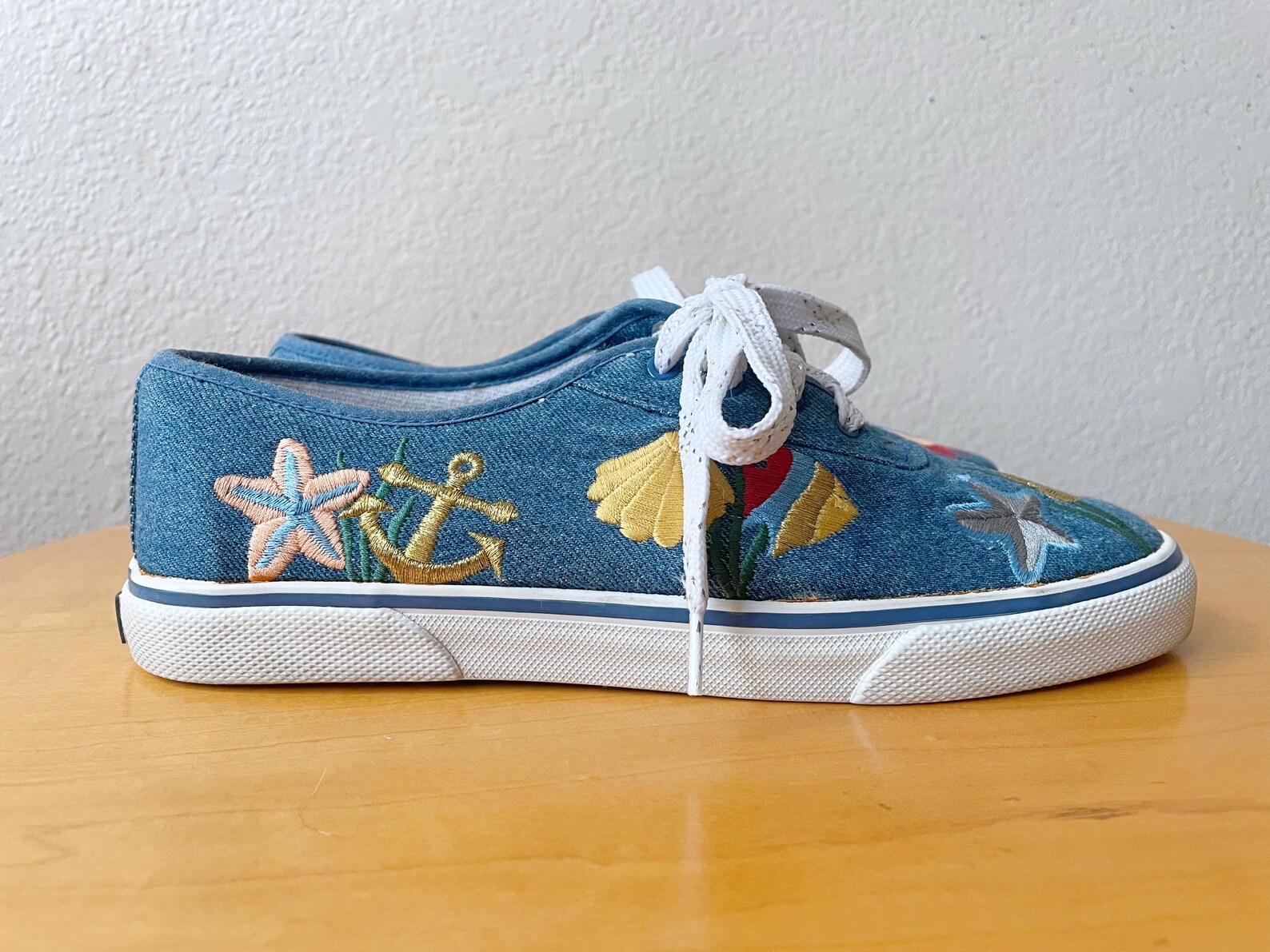 Vintage 90s/y2k Sebastino Denim Embroidered Multicolor Sea Creatures ...