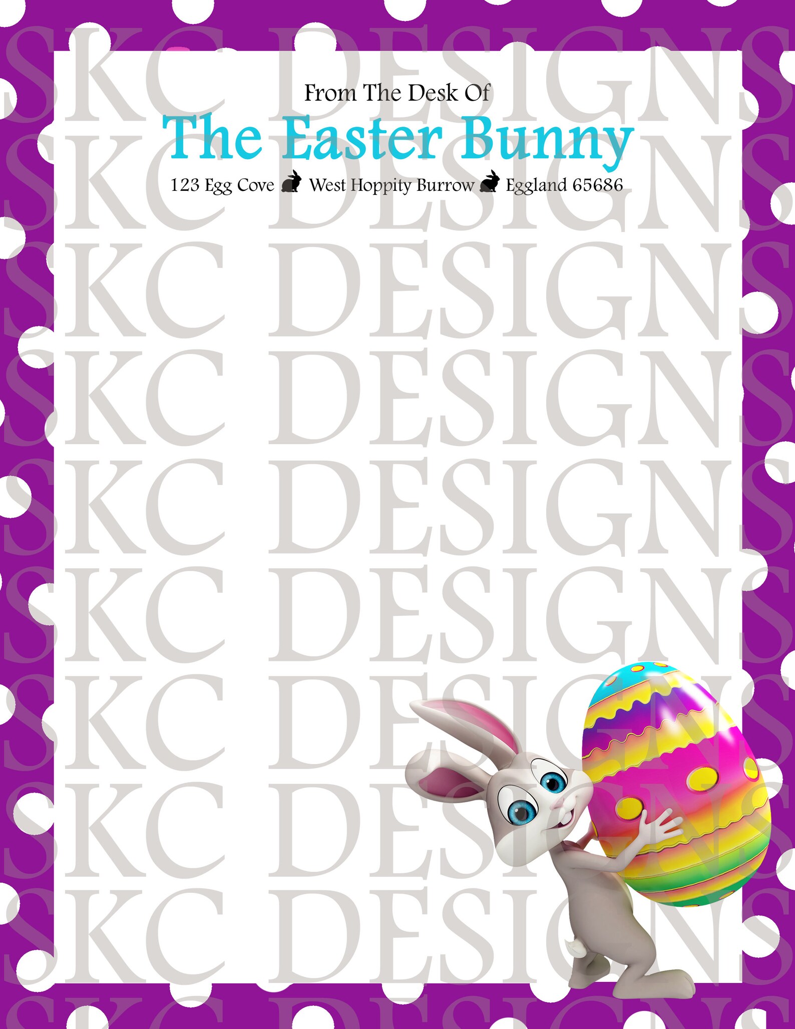 Easter Bunny Letterhead* PRINTABLE** IMMEDIATE DOWNLOAD - Etsy
