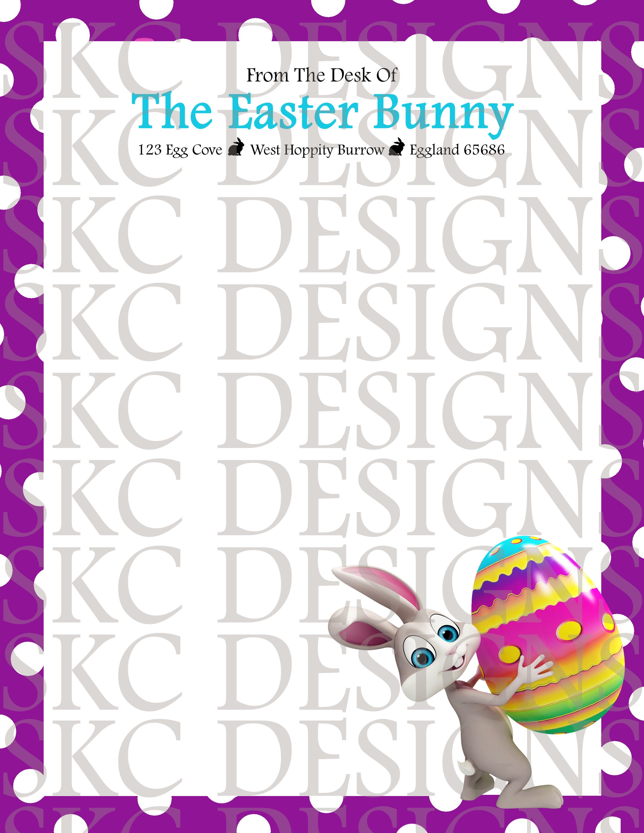 Easter Bunny Letterhead* PRINTABLE** IMMEDIATE DOWNLOAD - Etsy