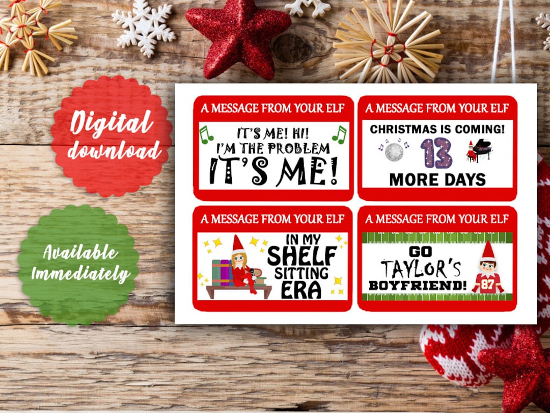 Christmas ELF Notes- Taylor's Version- DIGITAL FILE - Etsy