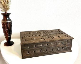 Antique Carved Wood Box - Etsy
