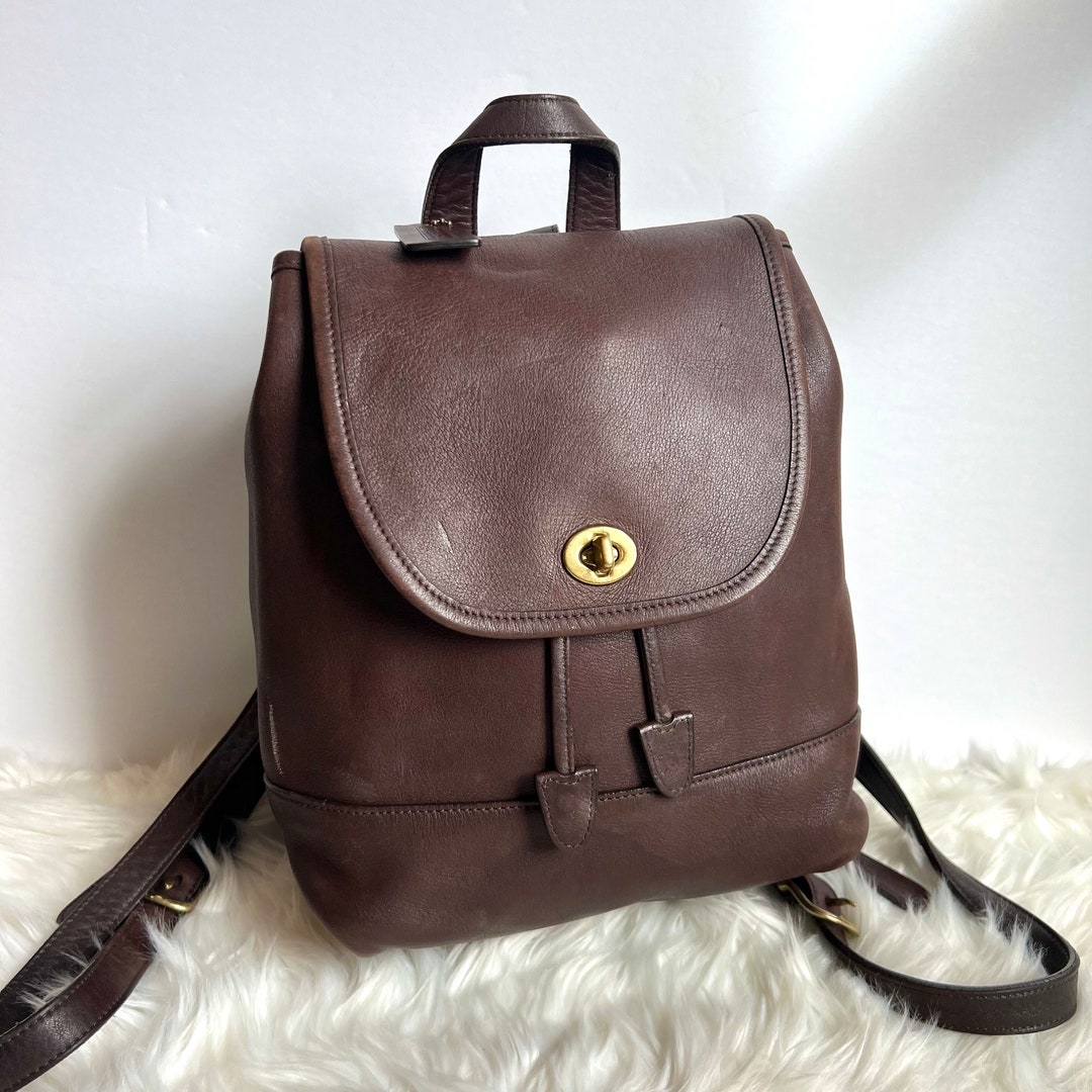 COACH Brown Vintage Leather Daypack Backpack - Etsy