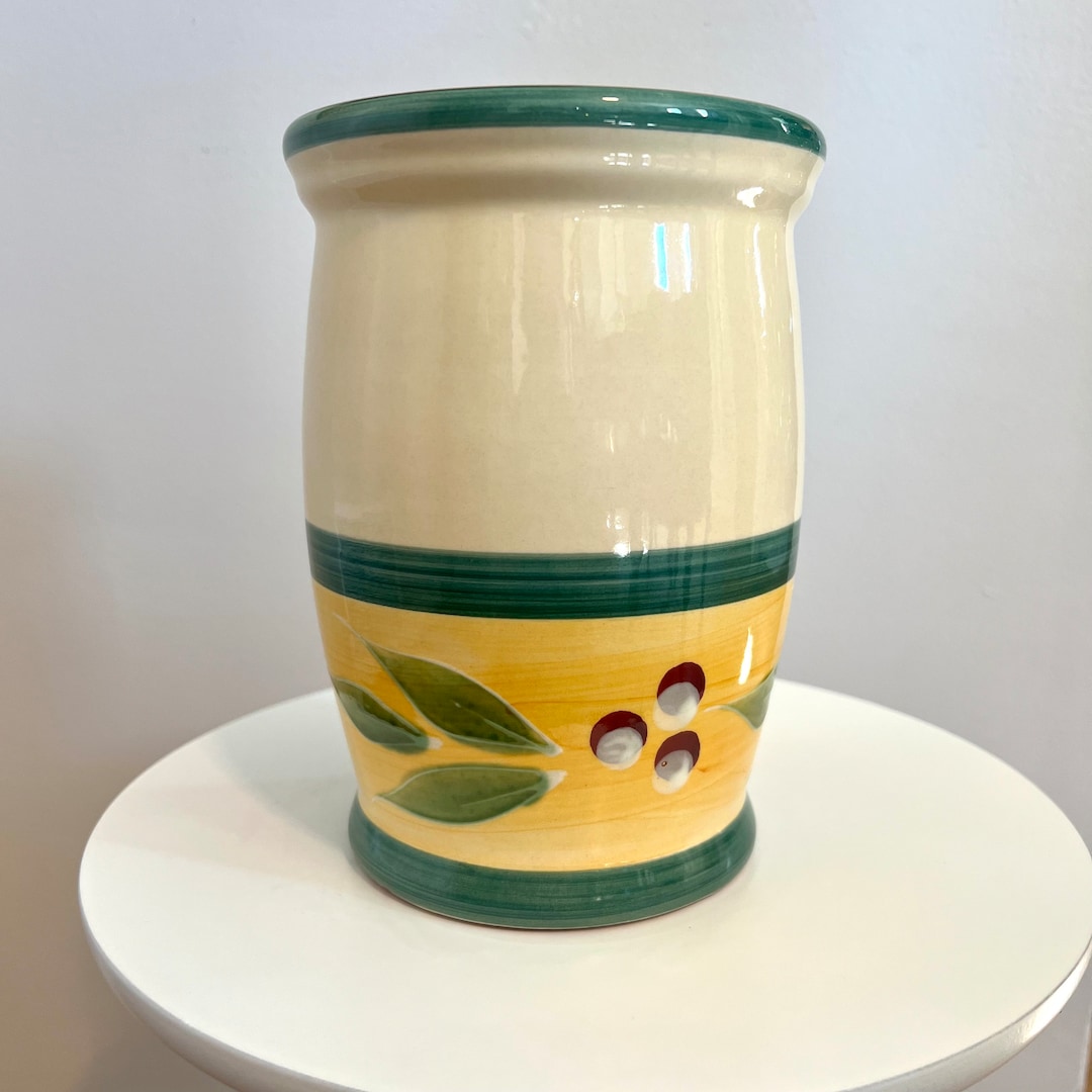 Vintage Crate & Barrel Made in Portugal Vase Olive Branches - Etsy