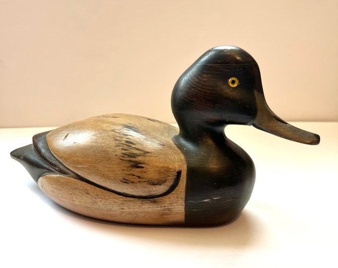 Vintage Tom Taber Carved Wood Duck - Etsy