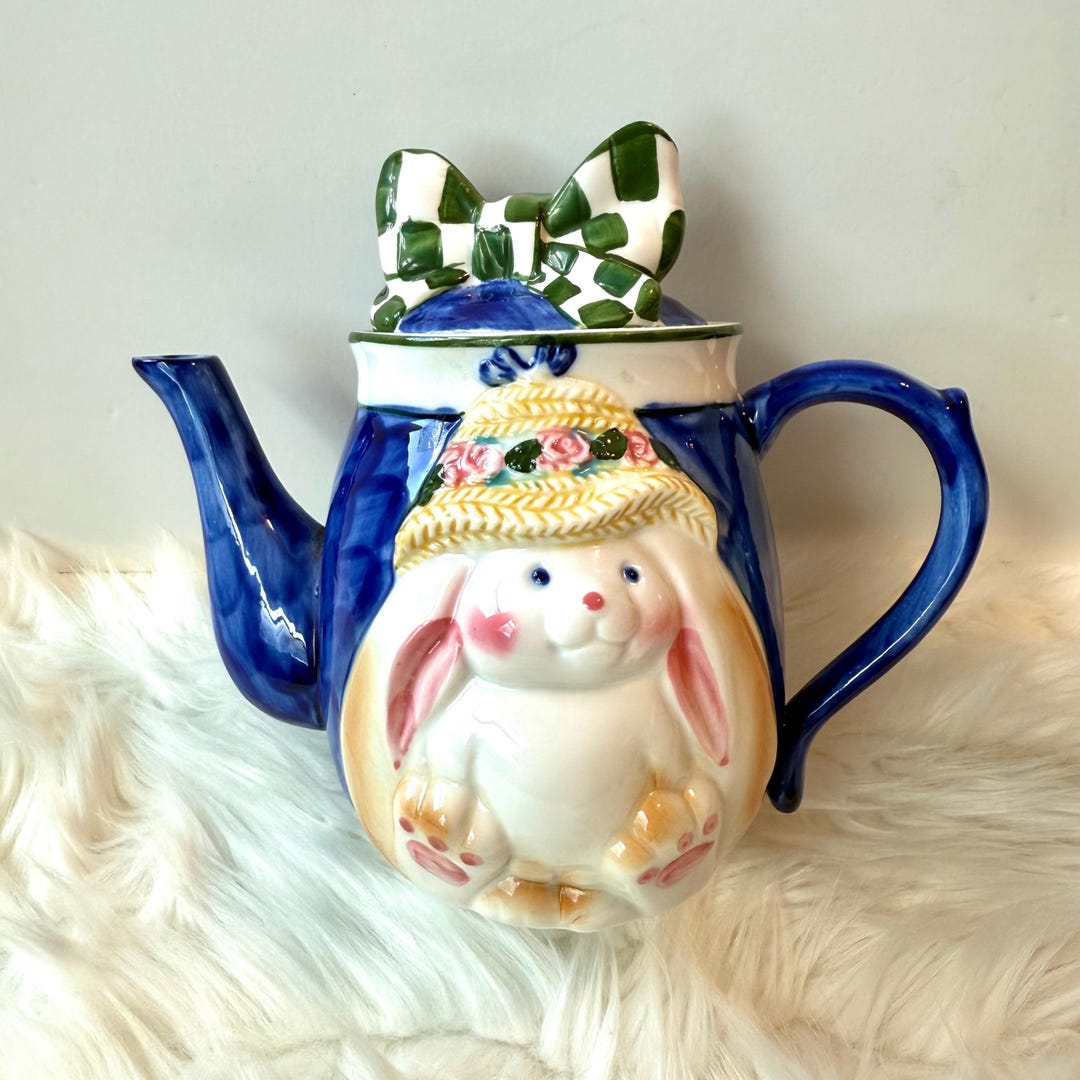 Vintage Panware Bunny Rabbit Teapot Cute Easter - Etsy