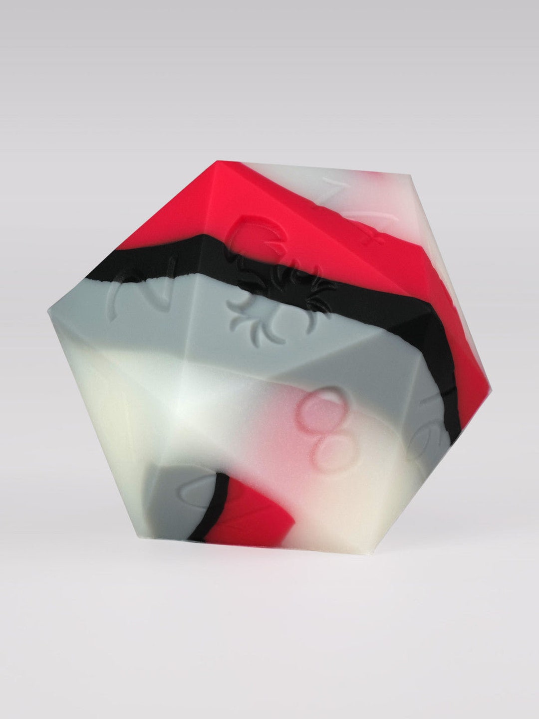Red/grey Glow in the Dark 50mm Silicone D20 - Etsy