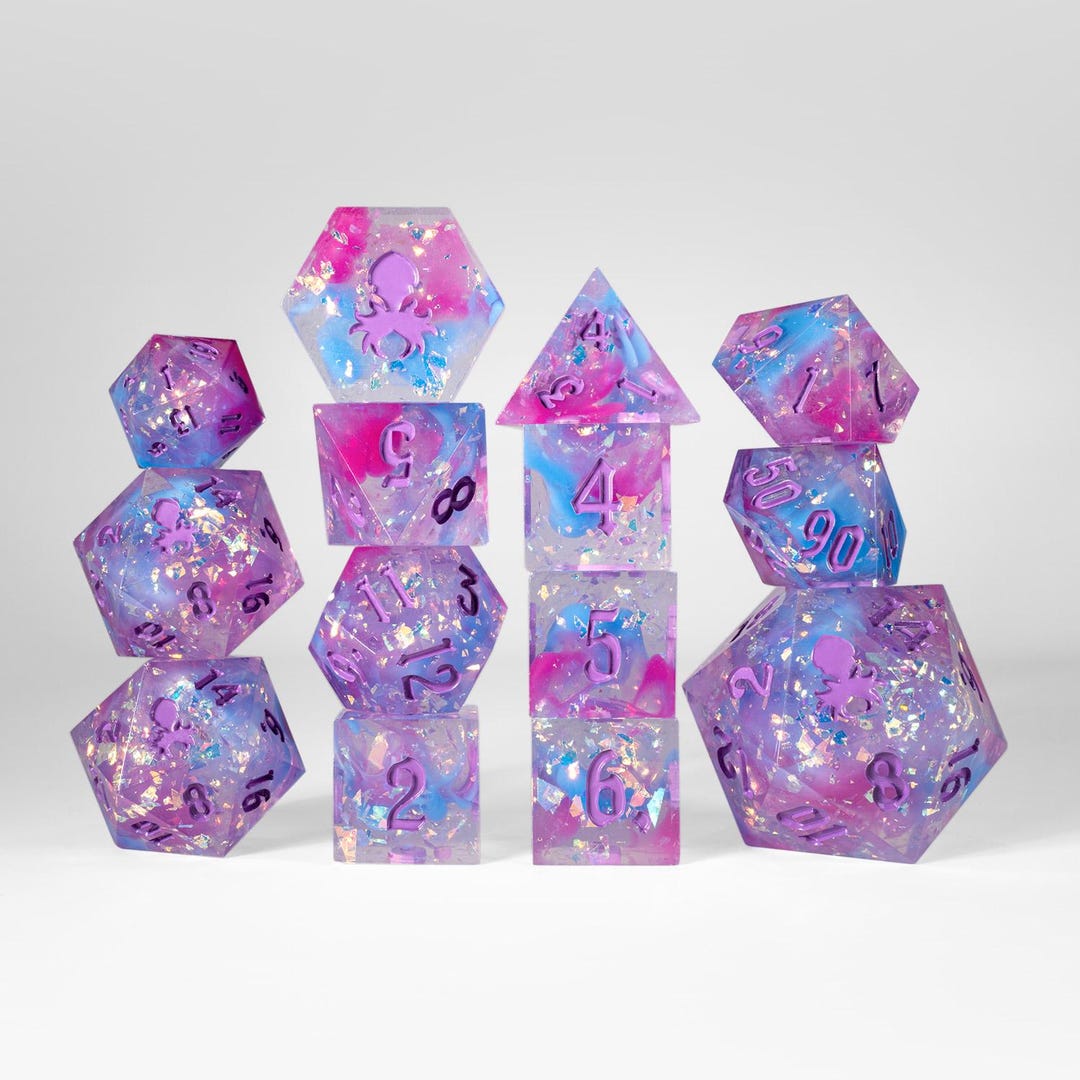 Astral Unicorn: Kraken Lux | Handmade Sharp Edge Dice Set | Geek Gift | Dnd Dice | Handmade ...