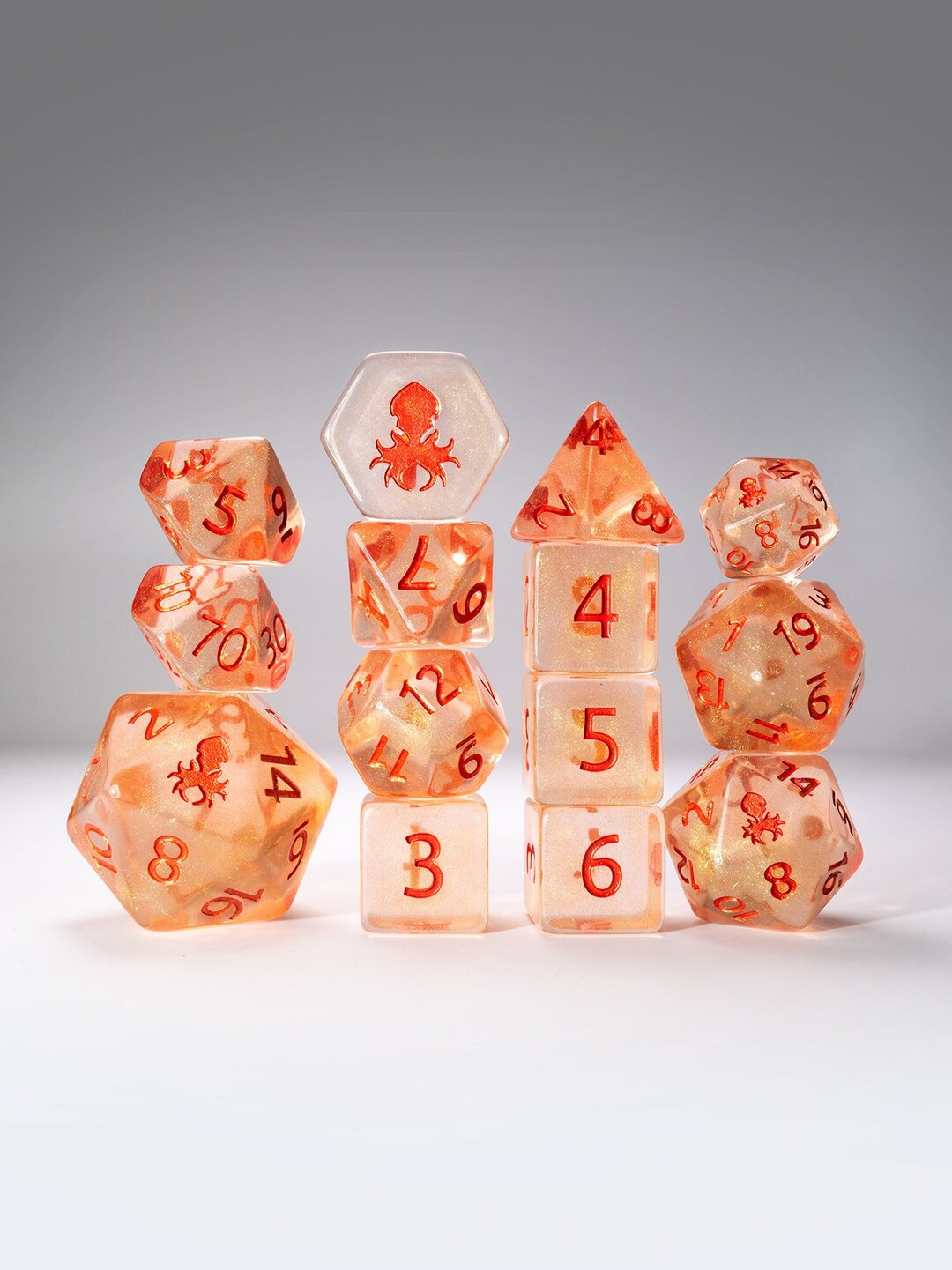 Vermilion 14pc Red Ink Dice Set | DND Role Playing Games Dice Set for ...