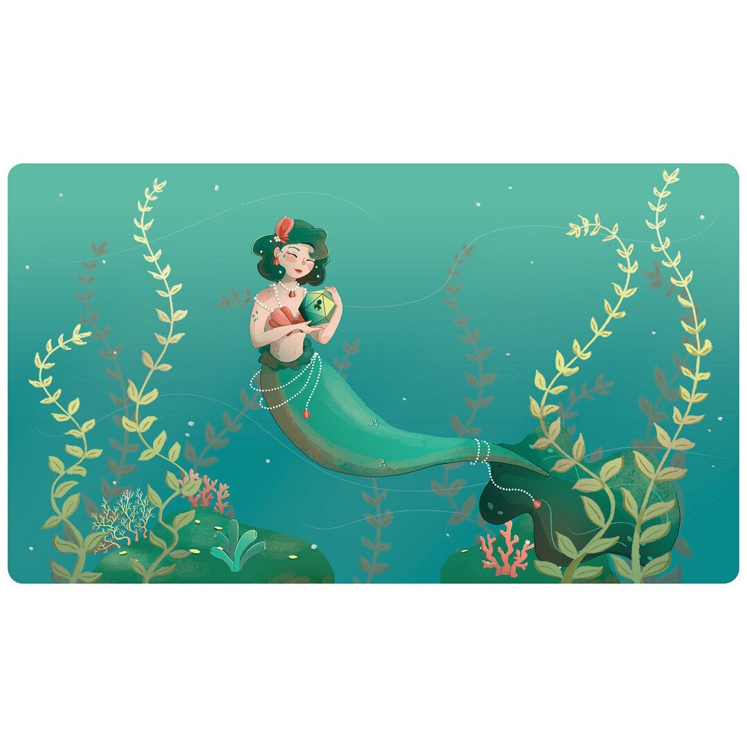 Aqua Haired Mermaid Exclusive Playmat Ideal for Magic the Gathering ...