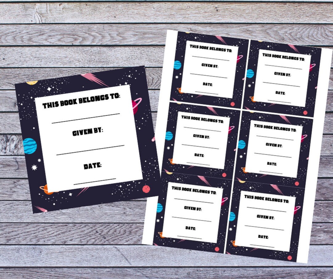 Outer Space Printable Book Plate | This Book Belongs To - Etsy
