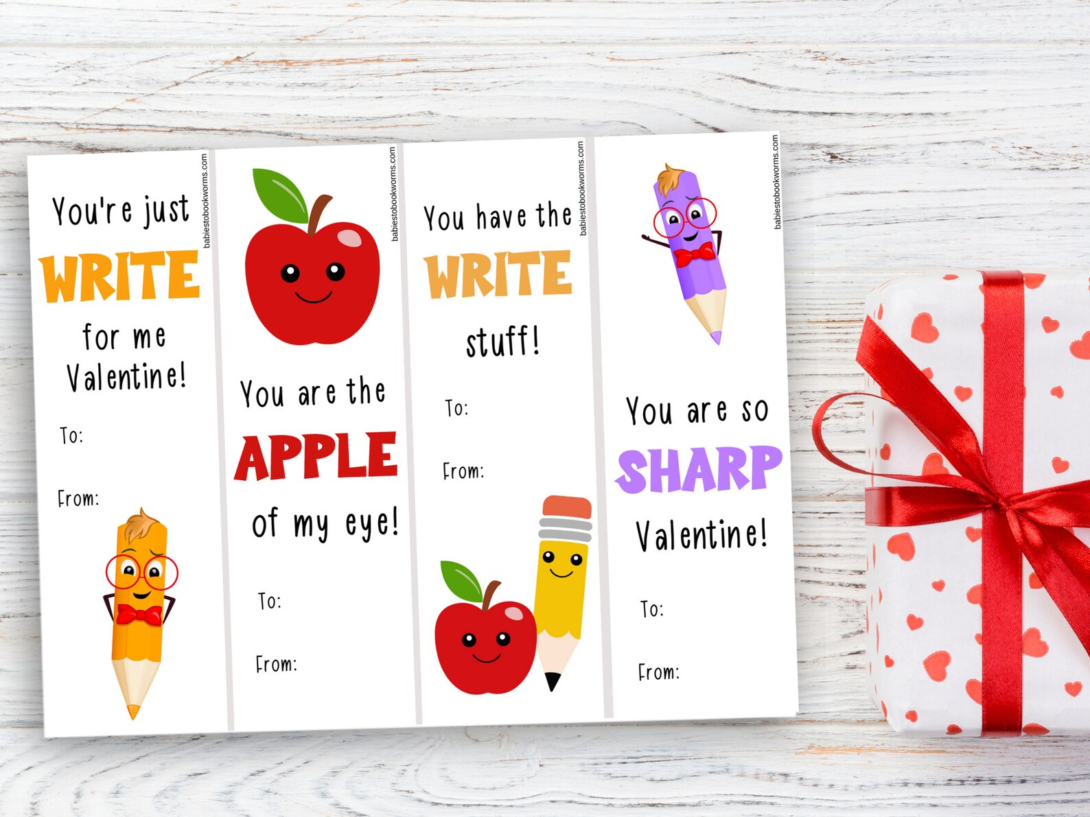 Printable School Valentine Bookmarks | Printable School Valentine ...