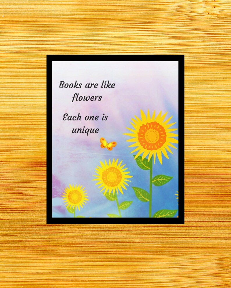 Books Are Like Flowers - Etsy