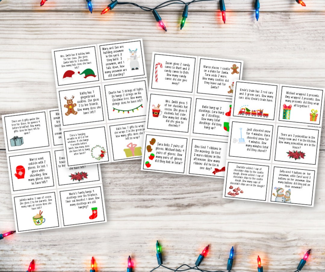 Printable Christmas Word Problems - Etsy