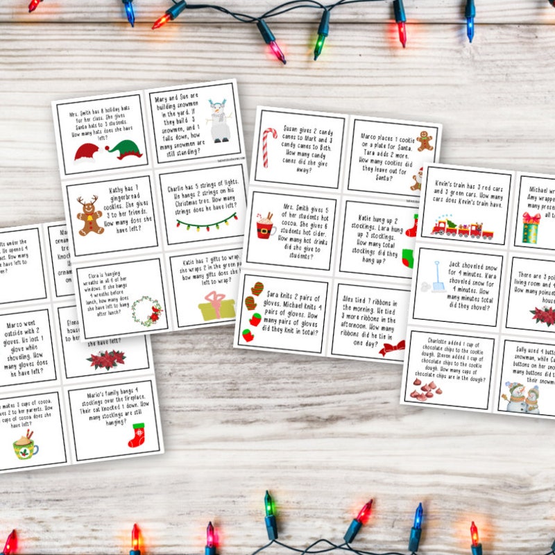 Math Word Problems Cards - Etsy