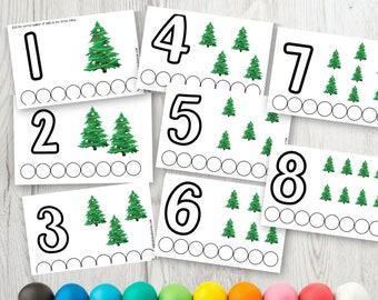 Printable Mini Christmas Playdough Mats, Christmas Printable for Kids ...