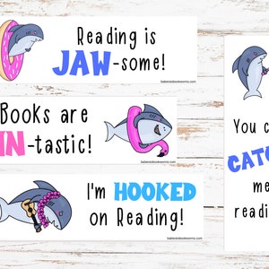 Printable Shark Bookmarks for Kids - Etsy