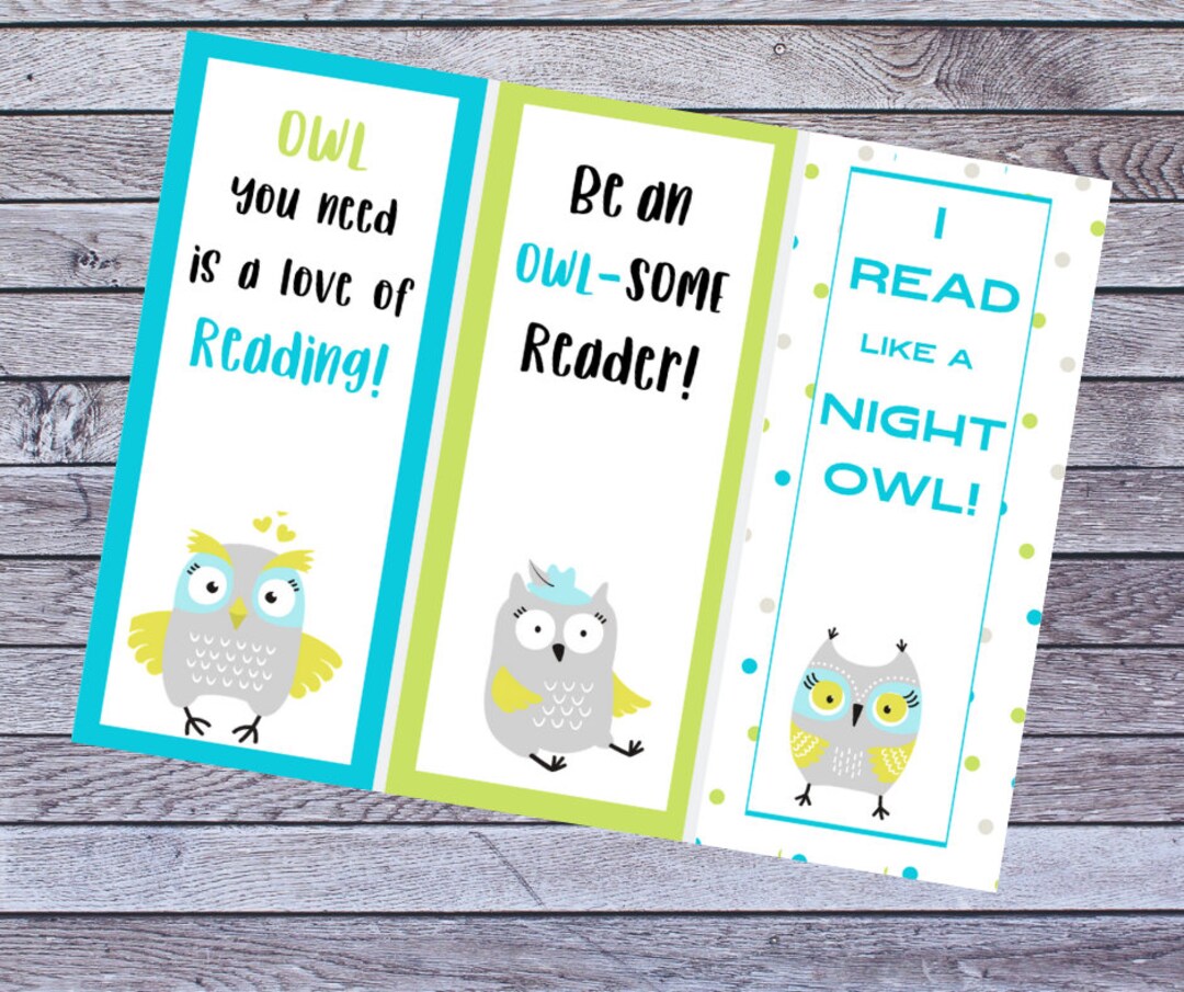 Printable Owl Bookmarks - Etsy