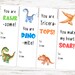Printable Dinosaur Valentine Bookmarks | Printable Dino Valentines ...