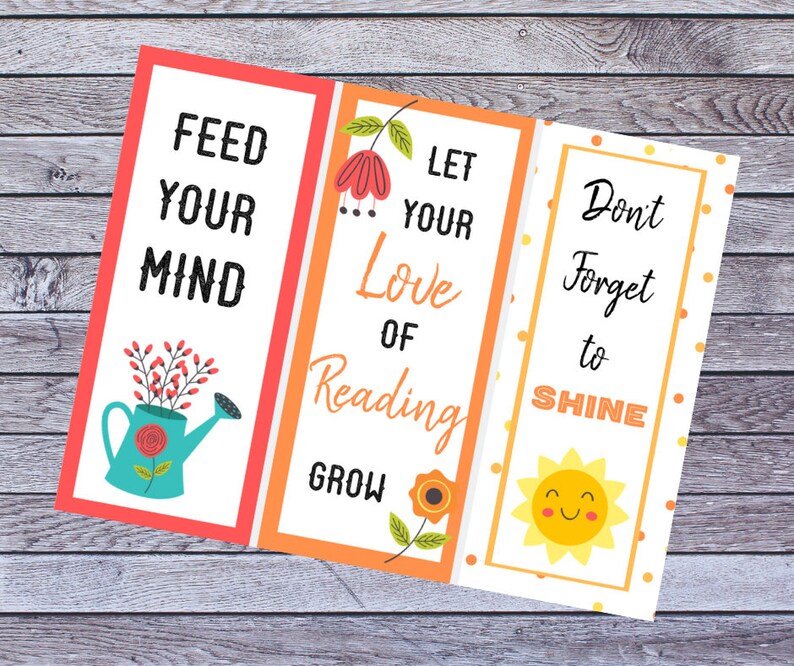 Garden Bookmarks - Printable Bookmarks - Etsy
