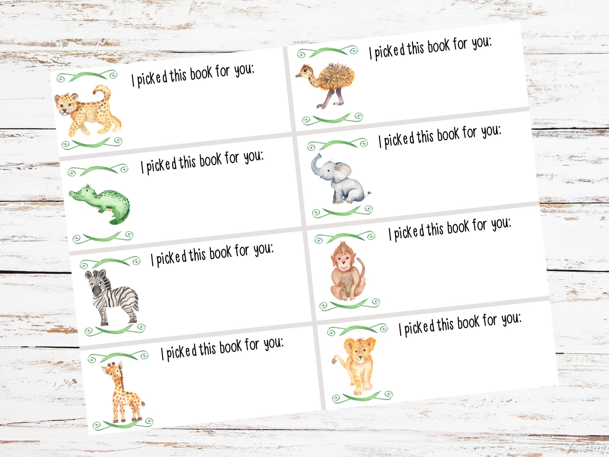 Printable Safari Animal Bookplates - Etsy