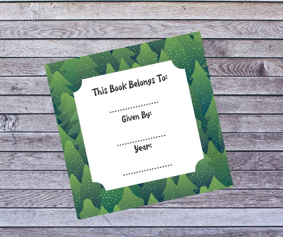 Evergreen Forest Printable Book Plate | This Book Belongs To - Etsy