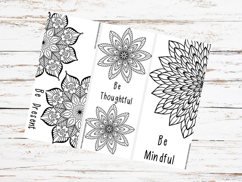 Printable Mindfulness Coloring Bookmarks - Etsy