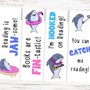 Printable Shark Bookmarks for Kids - Etsy
