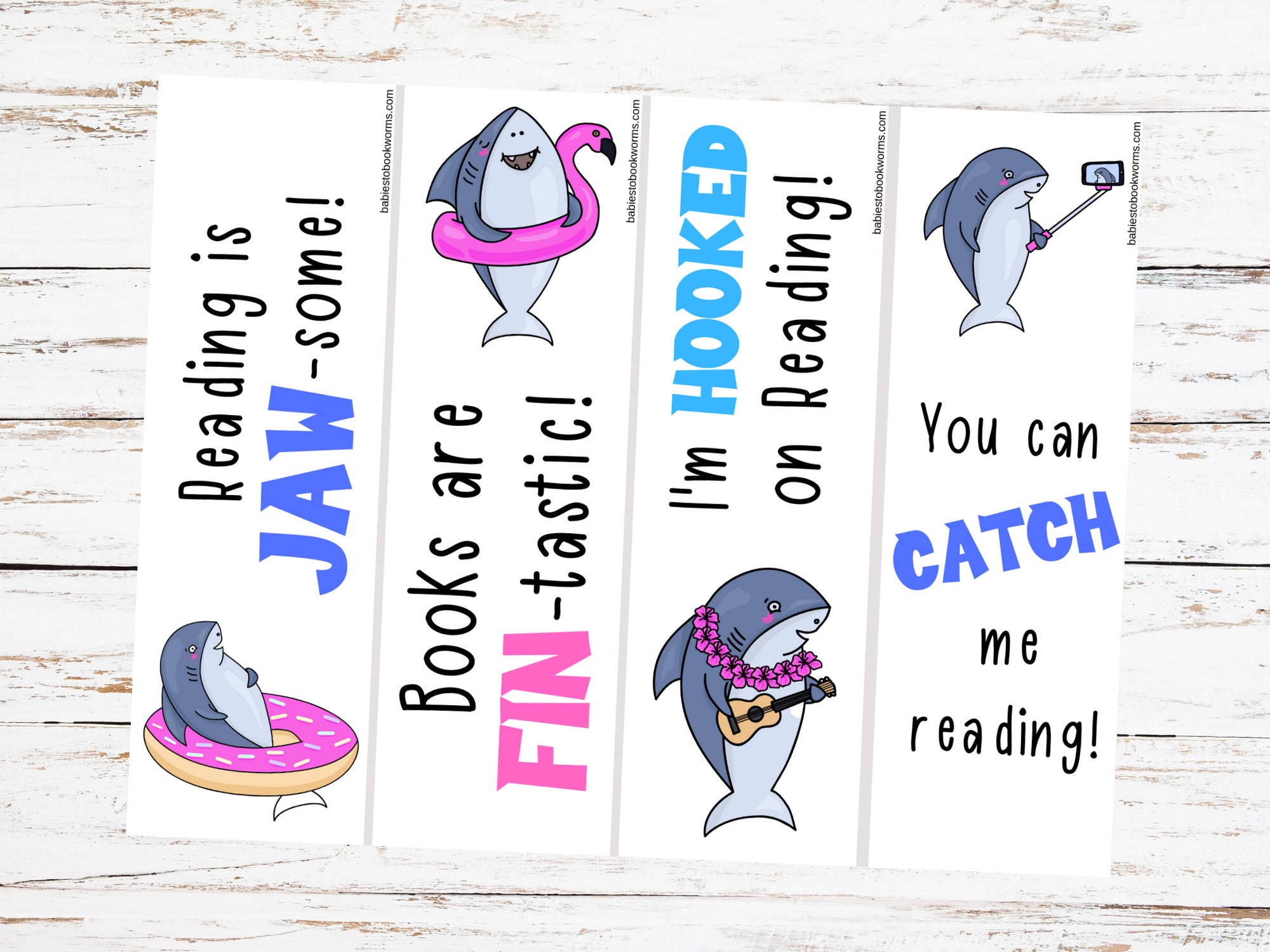 Printable Shark Bookmarks for Kids - Etsy