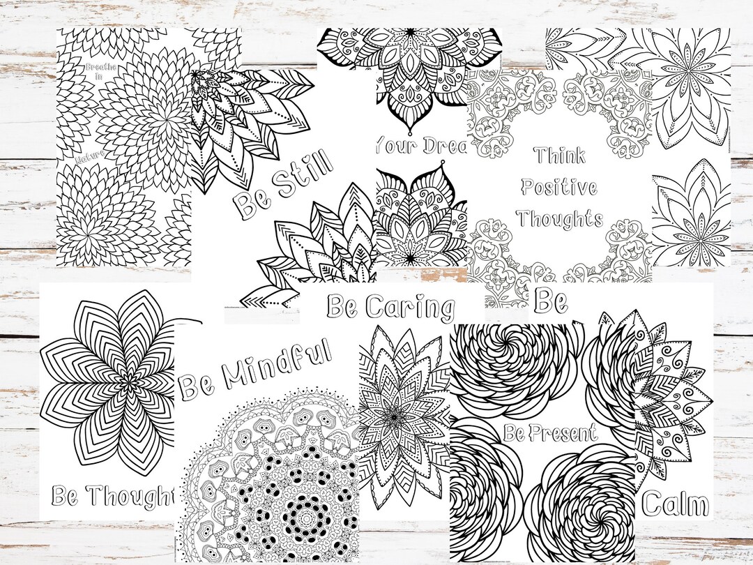 Printable Mindfulness Coloring Book - Etsy