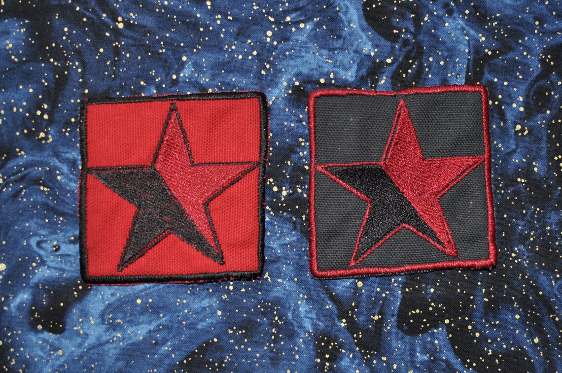 Red and Black Anarchy Star Embroidered Patch Red on Black or | Etsy