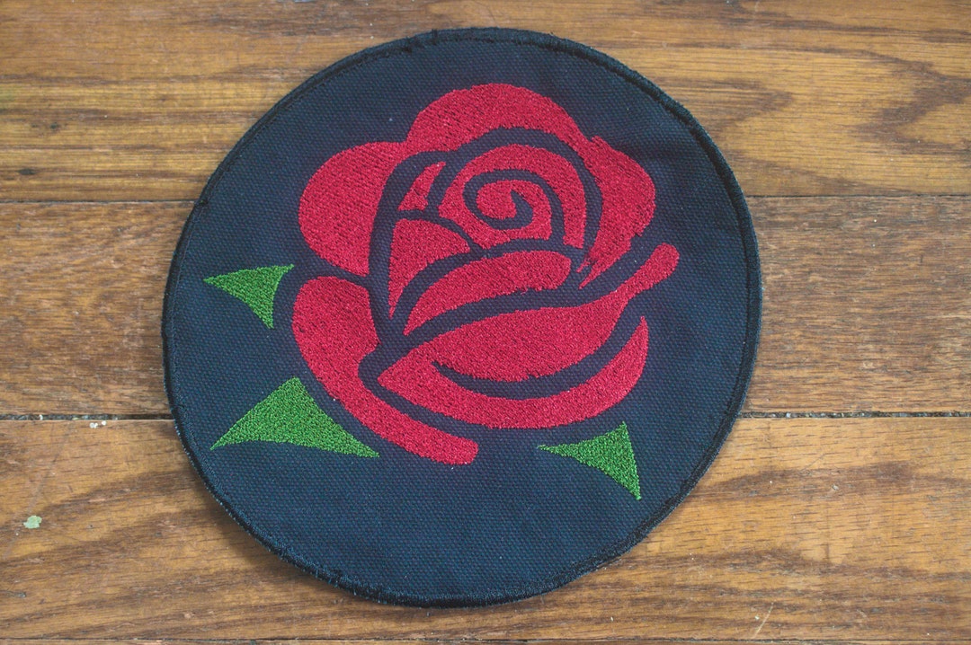 Socialist Rose (large) Embroidered Patch - Democratic-socialism - Red ...