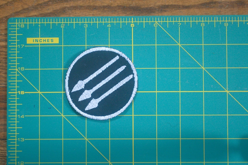 Iron Front Three Arrows Patch Embroidered White on Black Canvas Anti ...