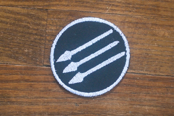Iron Front three arrows patch embroidered white on black | Etsy
