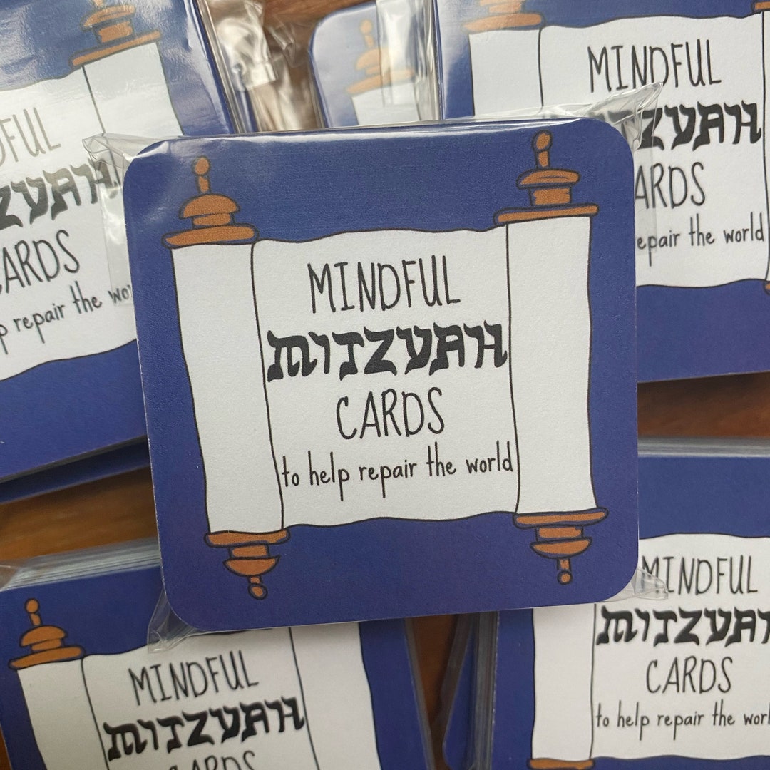 Mitzvah Good Deed Kindness Mindfulness Cards Hanukkah Bar Mitzvah Bat ...