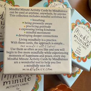 Mindful Minute Mindfulness Activities Cards for Families, Children, and ...