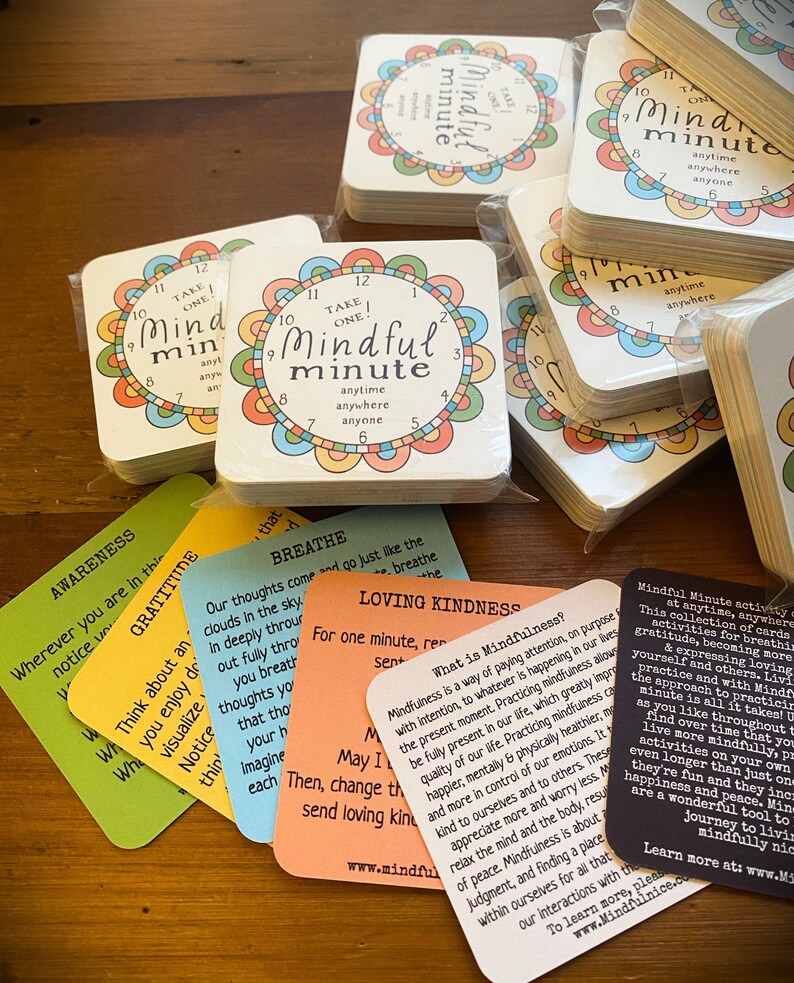 Mindful Minute Mindfulness Activities Cards for Families - Etsy