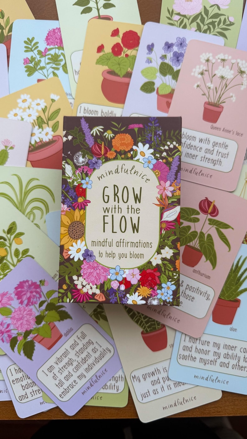 Grow With the Flow Mindfulness Affirmation Cards to Help You Bloom ...