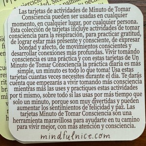 SPANISH Mindful Minute Mindfulness Activity Cards for Families ...