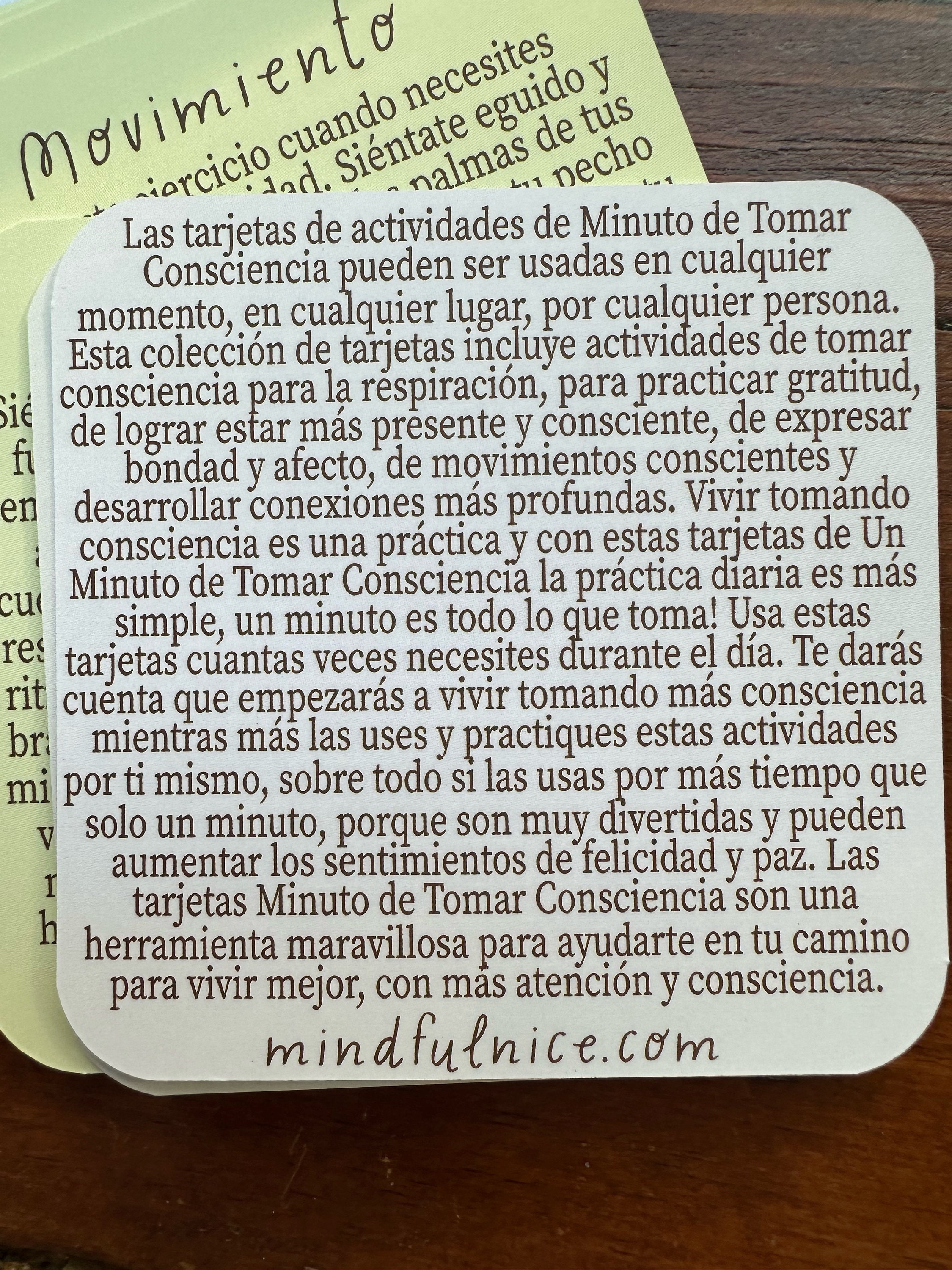 SPANISH Mindful Minute Mindfulness Activity Cards for Families ...