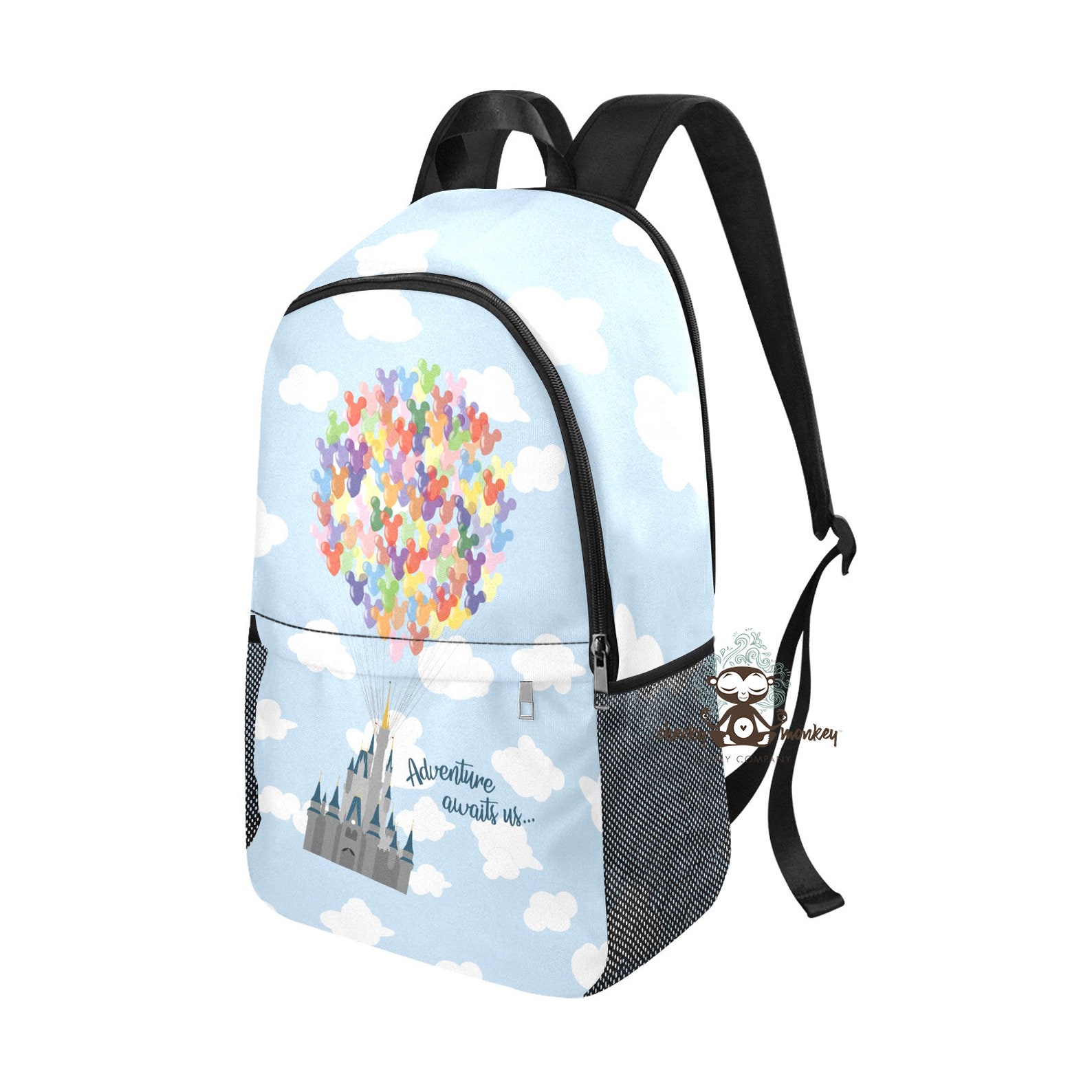 Adventure Awaits Castle and Balloon Modern Backpack // Travel - Etsy