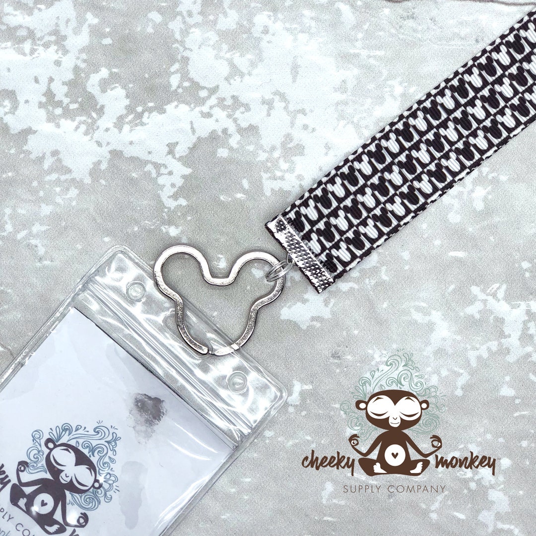 Black & White Block Lanyard // Pin Trading, Fast Passes, Hotel Room Key ...