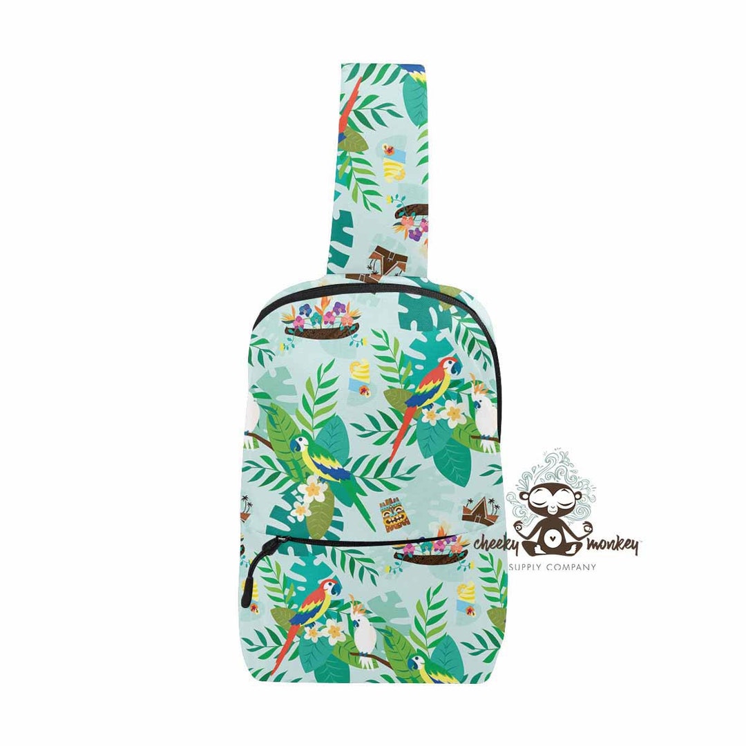 Enchanted Tiki Birds Sling Pack // Travel Beach Theme Park - Etsy