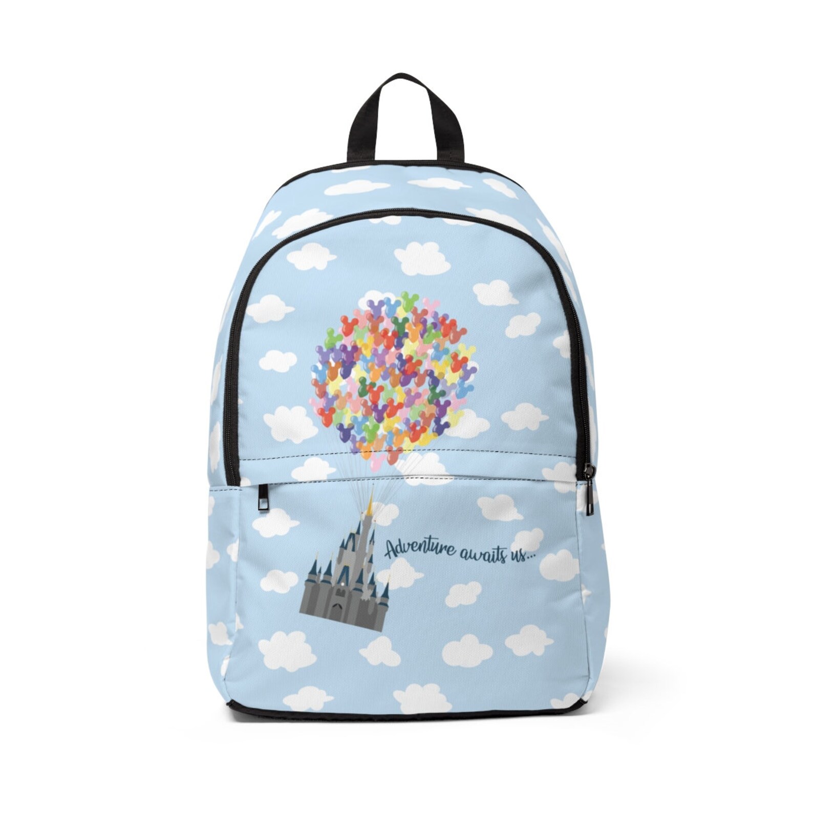 Adventure Awaits Castle and Balloon Modern Backpack // Travel - Etsy