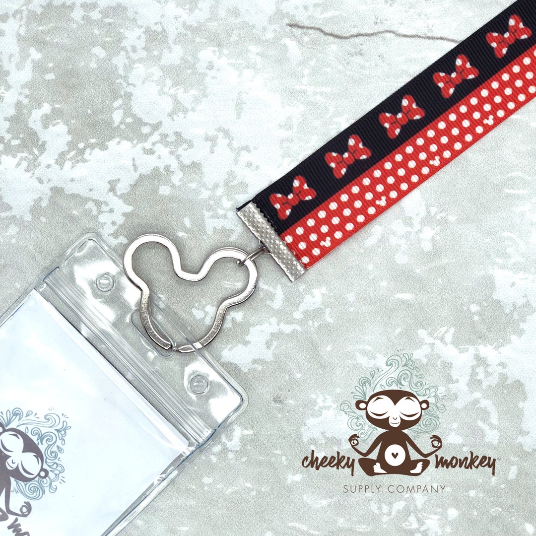 Bows and Polka Dots Lanyard // Pin Trading, Fast Passes, Hotel Room Key ...