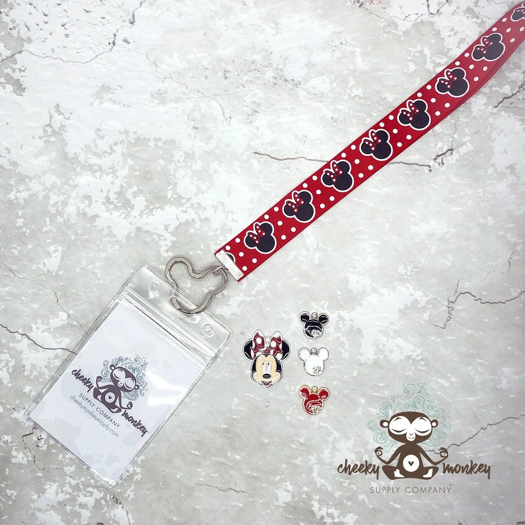 Polka Dot Mouse Lanyard // Pin Trading, Fast Passes, Hotel Room Key, ID ...