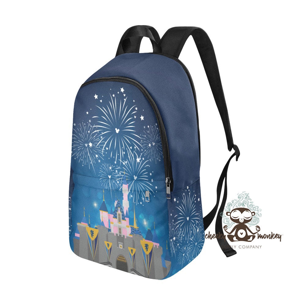 Fireworks Castle Modern Backpack // Travel Beach Theme Park - Etsy